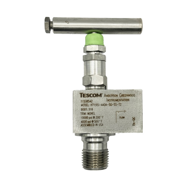H71VIS-44QA-SS-SG-T2 15NPT M/F 10,000PSI HAND VALVE ANGLE TEFLON METAL ...
