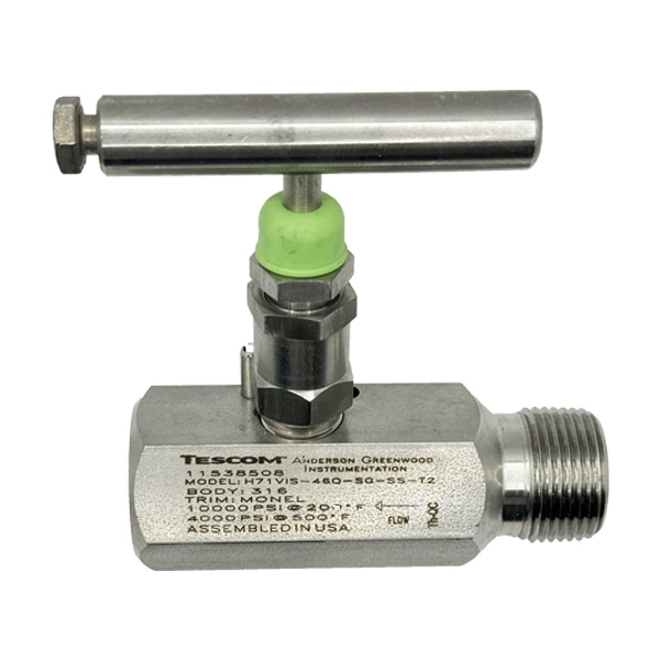 H71VIS-46Q-SS-SG-T2 20X15NPT M/F 10,000PSI HAND VALVE 4.8 TEFLON METAL ...